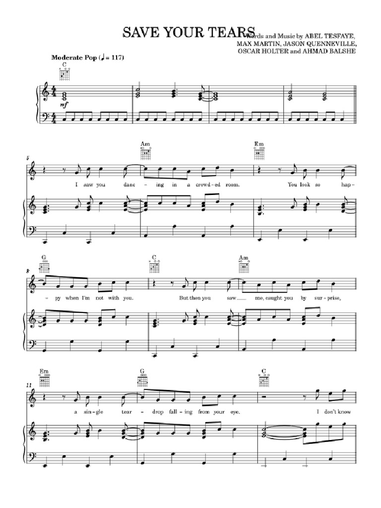 Save Your Tears | PDF