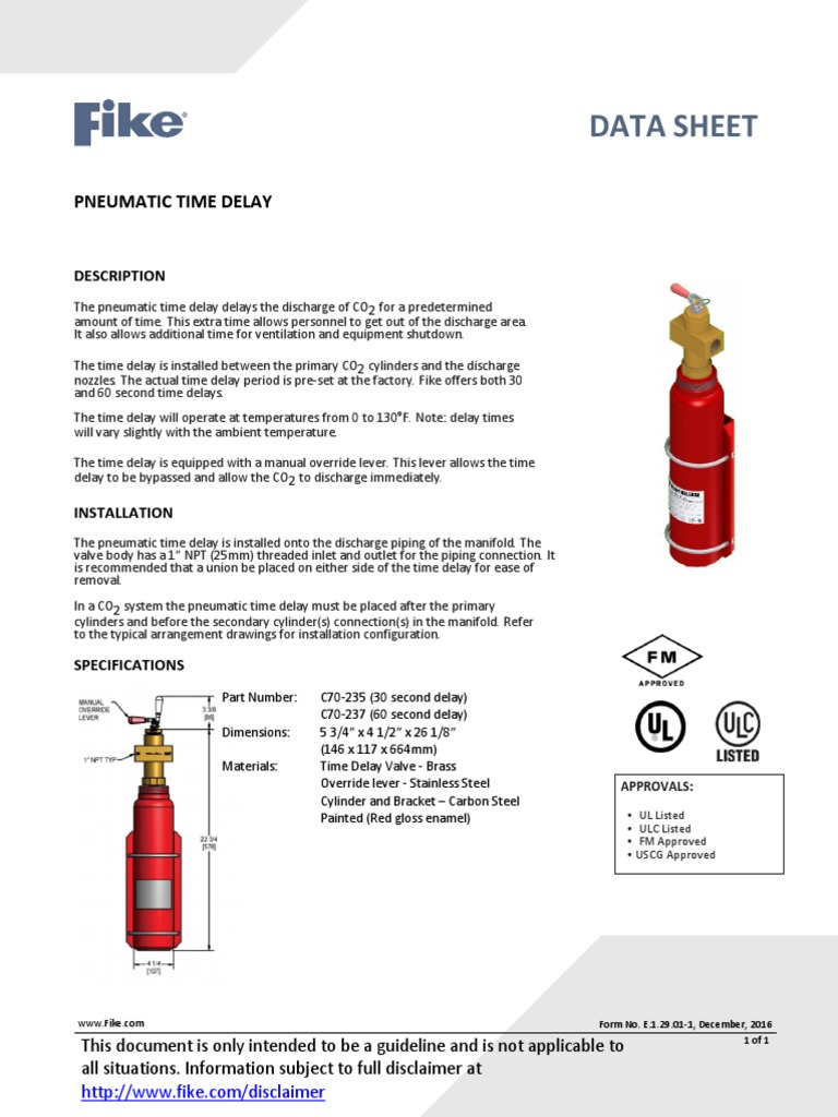 Installing and Operating a Pneumatic Time Delay for CO2 Fire ...