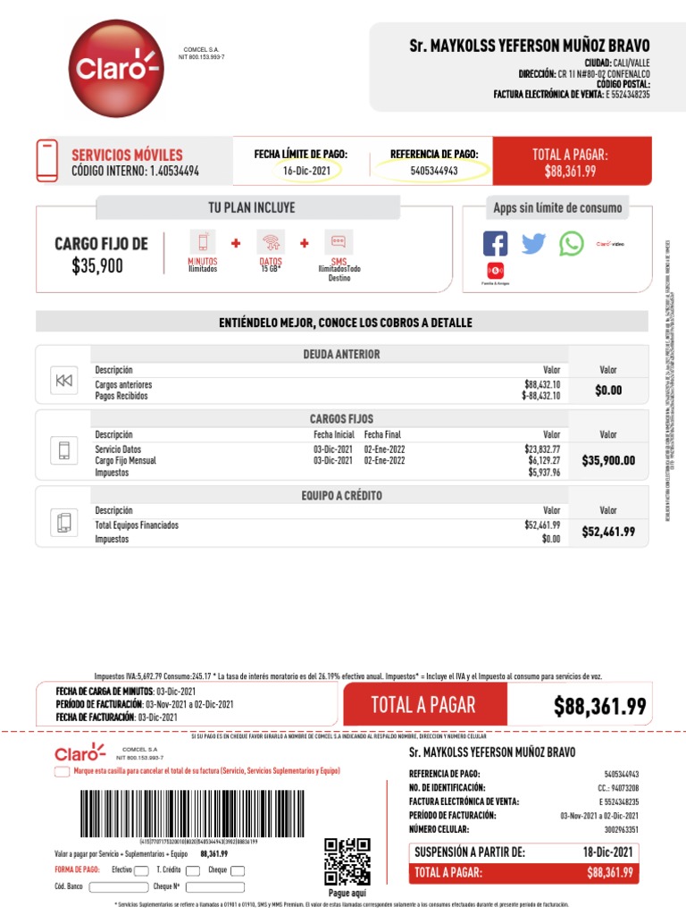 Plantilla Claro | PDF | Factura | Business