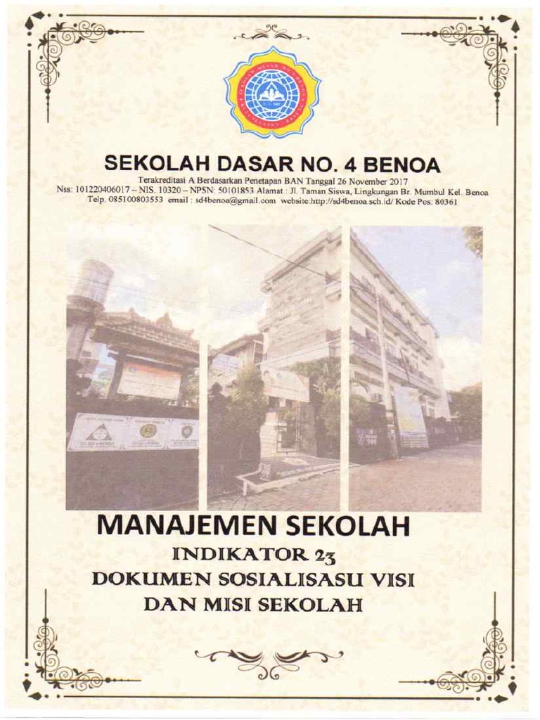 23.3 - Dokumen Sosialisasi Visi Dan Misi Sekolah | PDF