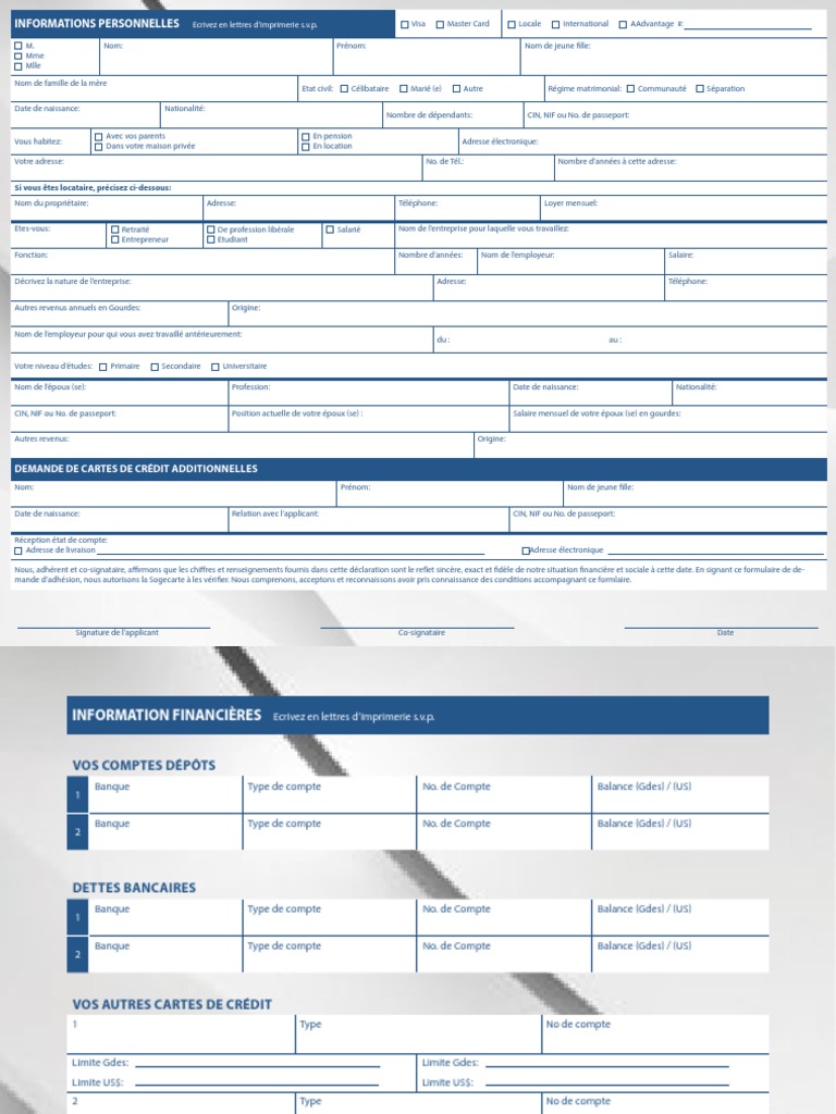 Demande de Carte Sogecarte Affaires | PDF | Crédit | Finance et gestion ...