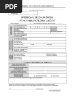 02 Prijava Za Upis Ucenika U Srednju Skolu - Obrazac | PDF
