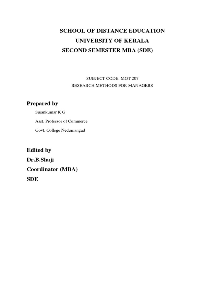 MBA Research Methods Overview | PDF | Scientific Method | Science