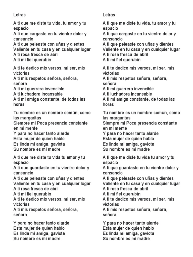 Letras Señora Señora | PDF | Artes del Lenguaje y Comunicación | Poesía