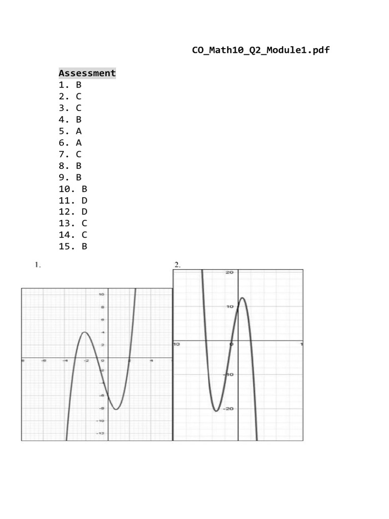 CO Math10 Q2 Module1 | PDF | Mathematics | Mathematical Analysis