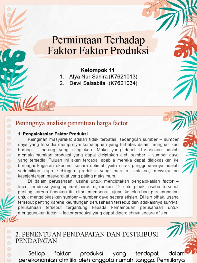 OPTIMAL ALLOCATION OF PRODUCTION FACTORS | PDF