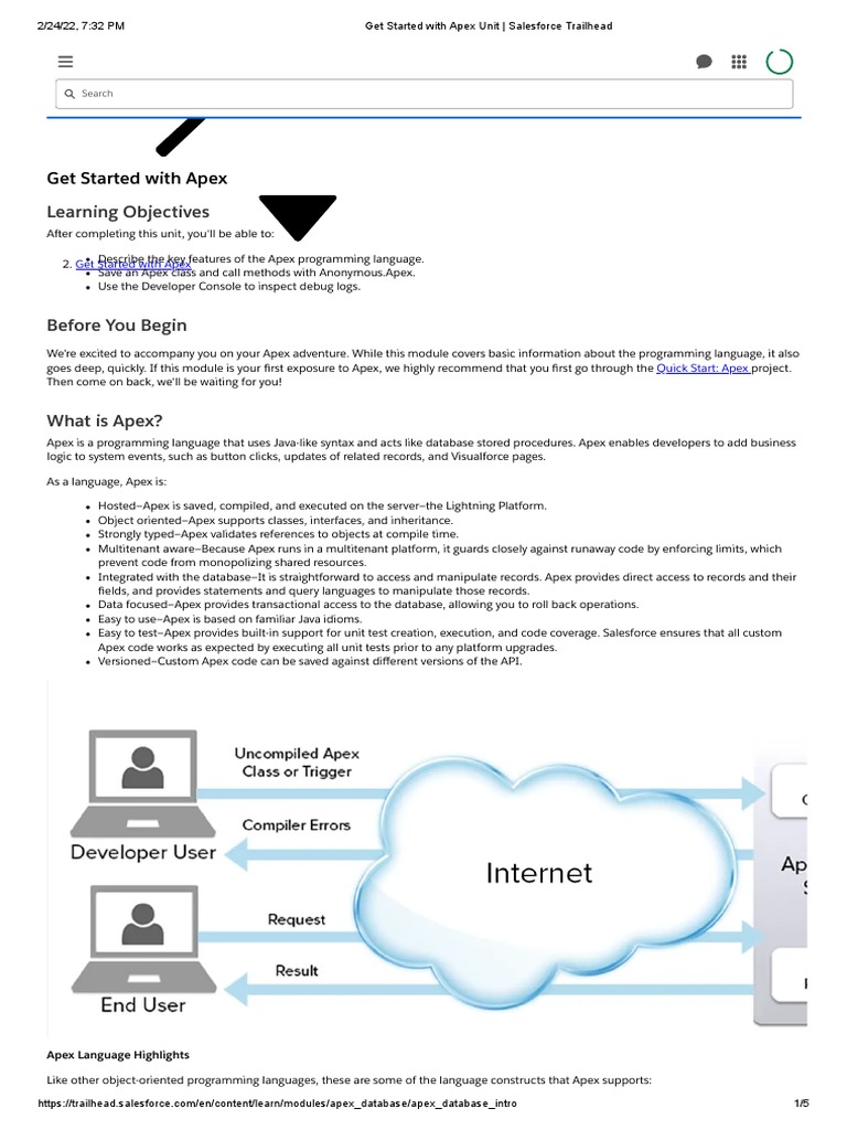 Get Started With Apex Unit Salesforce Trailhead Pdf Array Data Type Class Computer