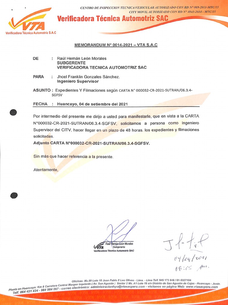 Modelo de Memorandum | PDF