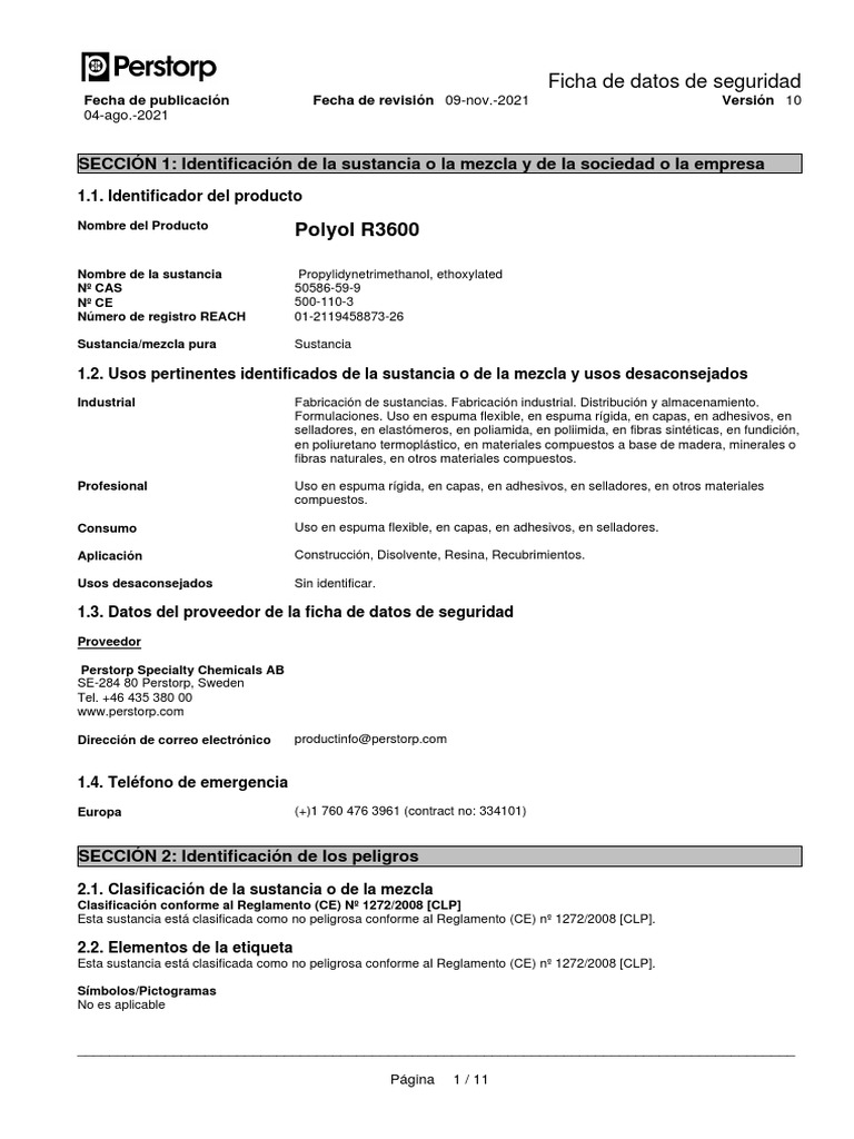POLIOL | PDF | Agua | Ciencias fisicas