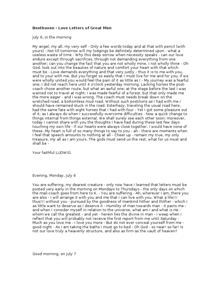 Love Letters of Great Men | PDF