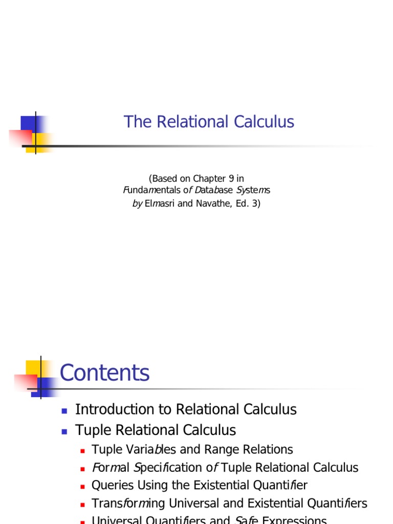 5 The Relational Calculus | PDF | Relational Model | Relational Database