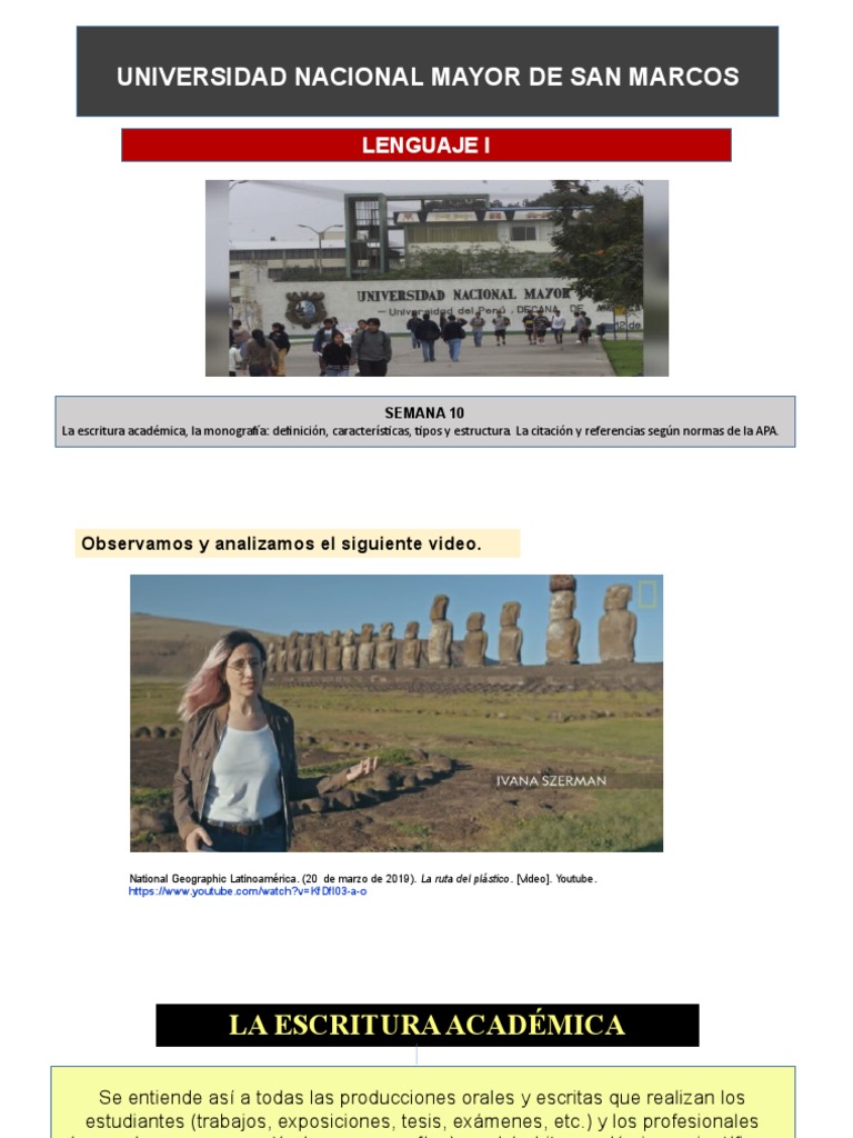 Sem 10 - Escritura Académica - Monografía - APA | PDF | Youtube