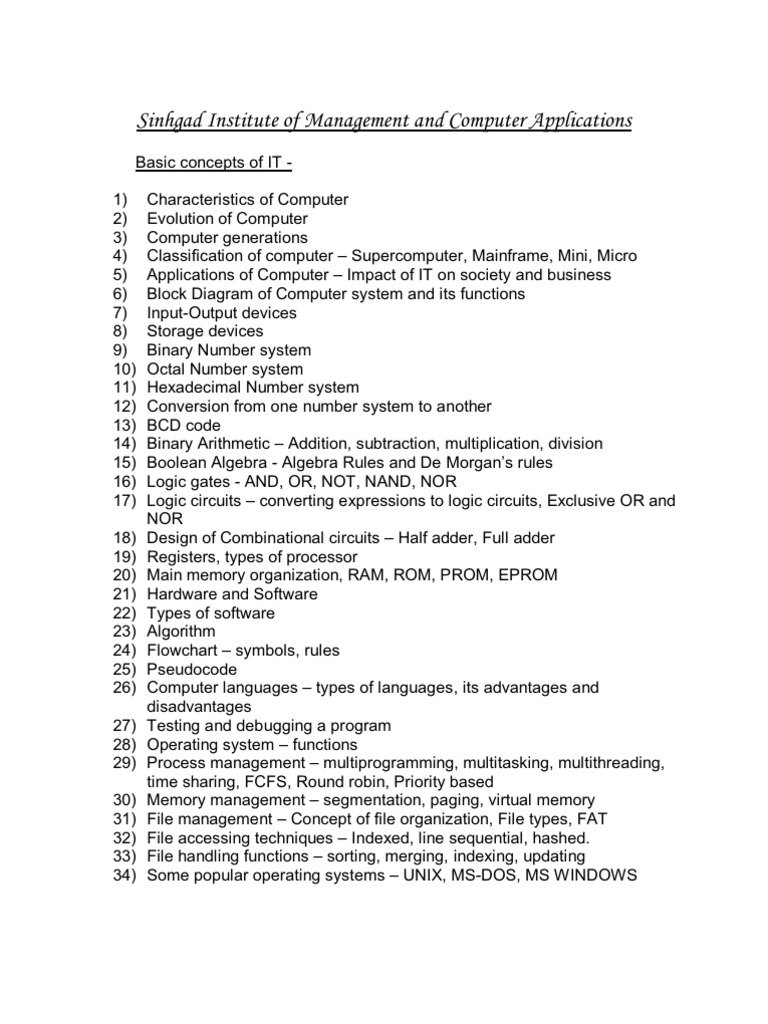 Basic Concepts of IT | PDF