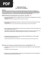 Peer Editing Worksheet | PDF