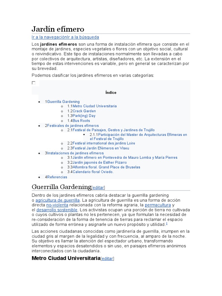 Jardín Efímero | PDF | Paisaje