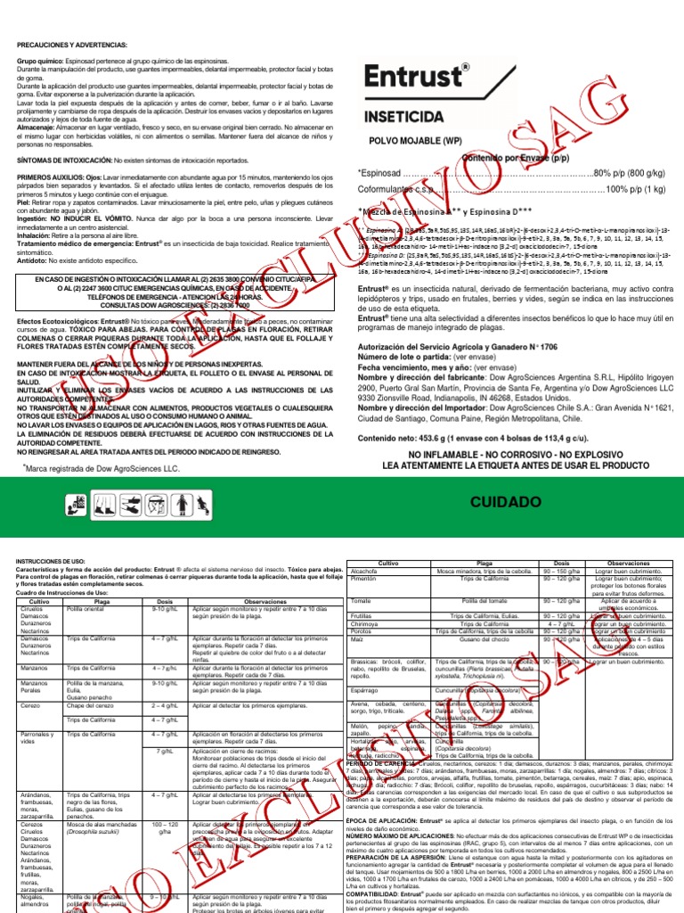 DOC-Entrust Etiqueta Aprobada May 2021 USO SAG-Corteva-LA CL-V1 | PDF ...