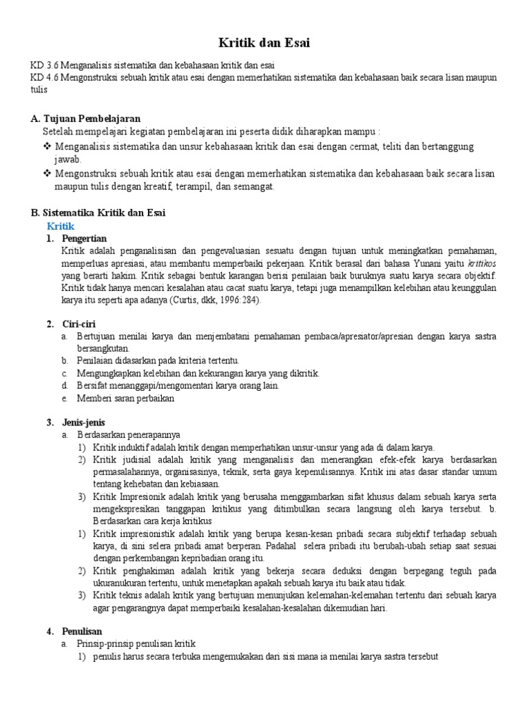 Analisis dan Penulisan Kritik dan Esai | PDF | Fiksi Umum