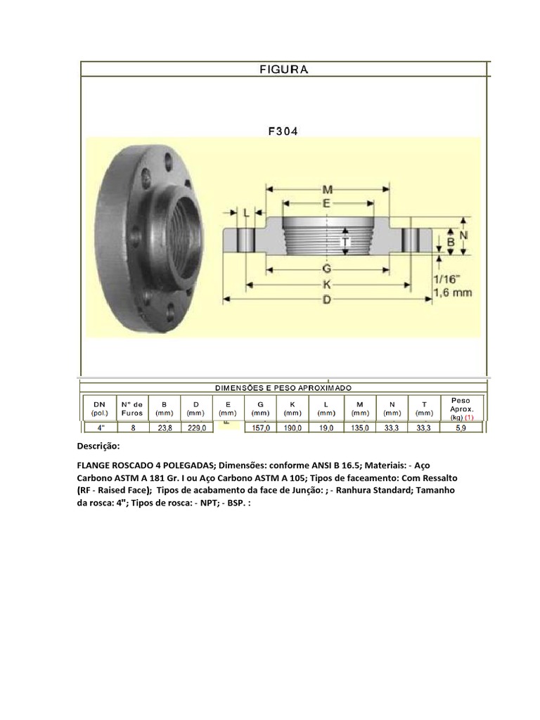 Flange 4 polegadas | PDF