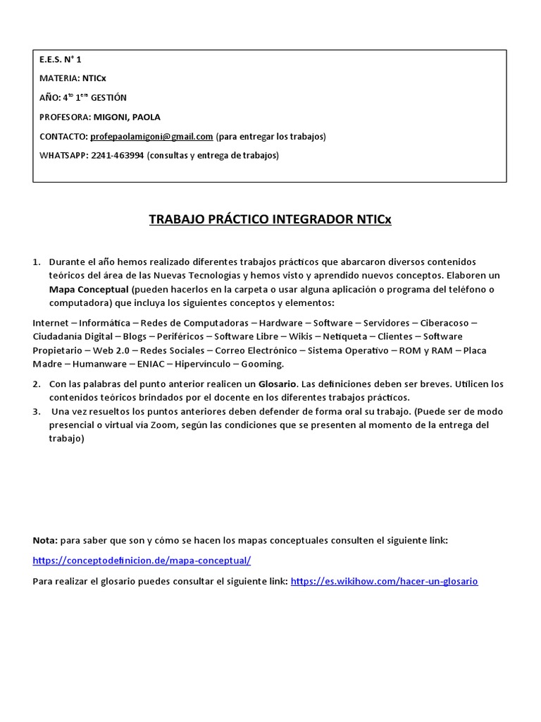 TRABAJO PRACTICO INTEGRADOR NTICx | PDF