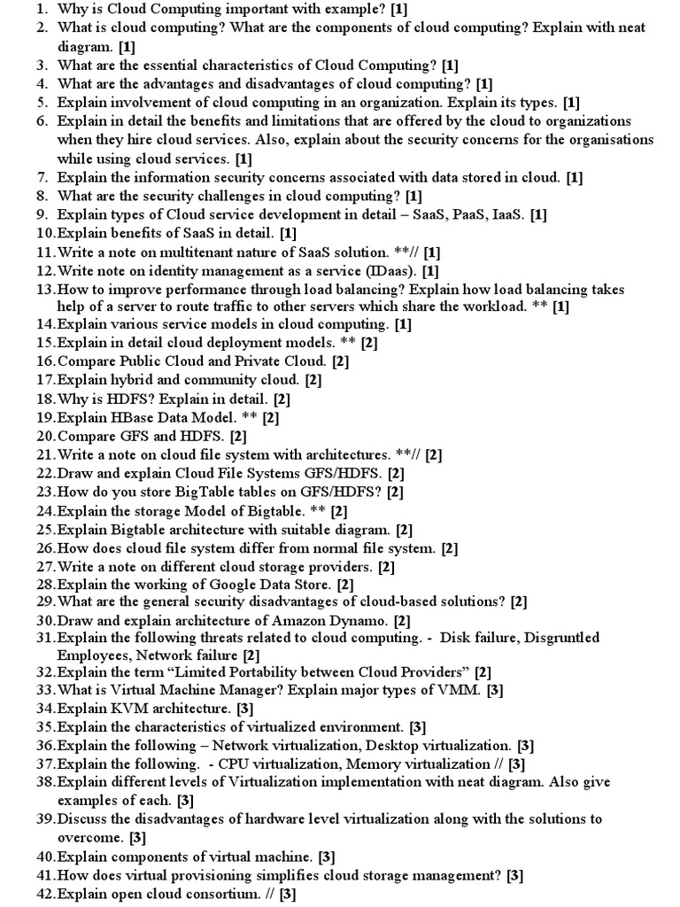 Past Papers CC (1) | PDF | Cloud Computing | Virtualization
