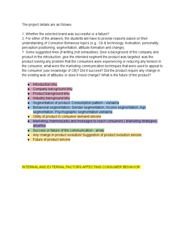 Consumer Behavior Assignment | PDF | Market Segmentation | Consumer ...