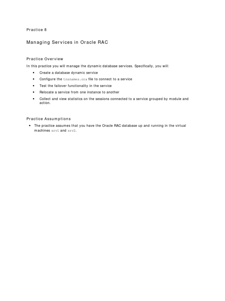 Managing Services in Oracle RAC | PDF | Databases | Operating System