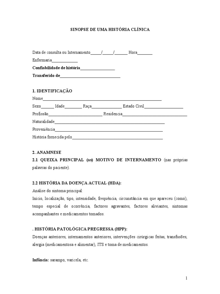 Resumo clínico detalhado de um paciente | PDF | Sistema visual | Língua
