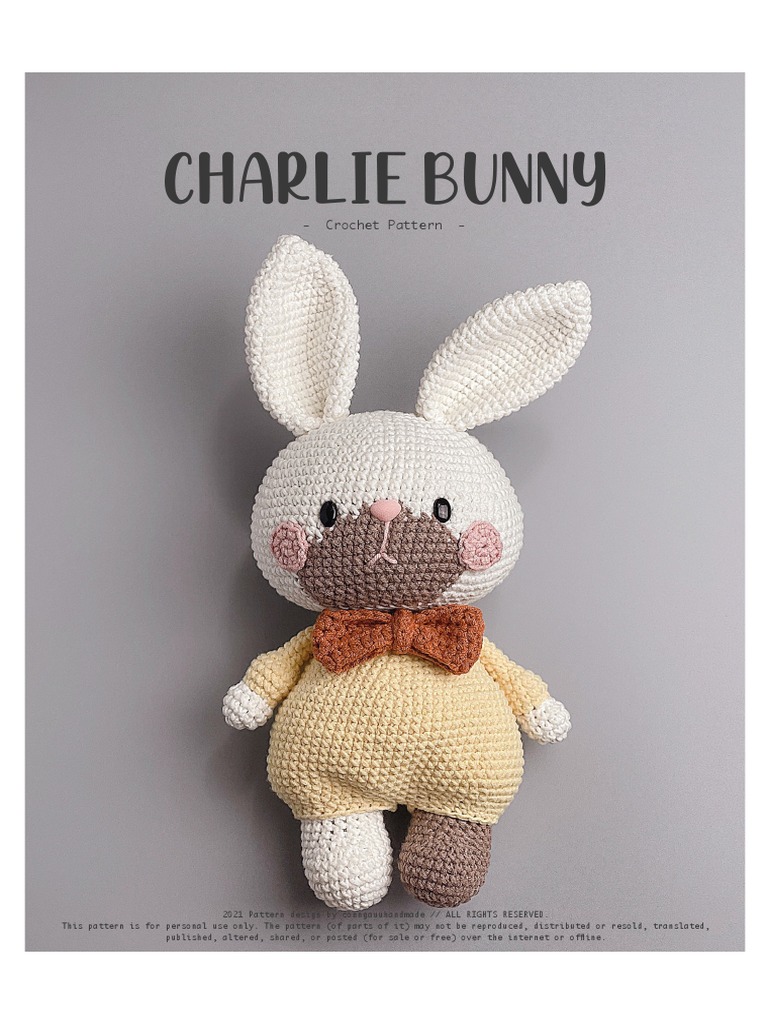 Charlie Bunny: - Crochet Pattern | PDF | Crochet | Weaving