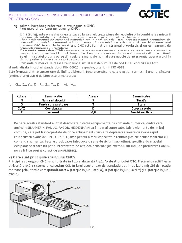 Modul de Testare Si Instruire A Operatorilor CNC | PDF