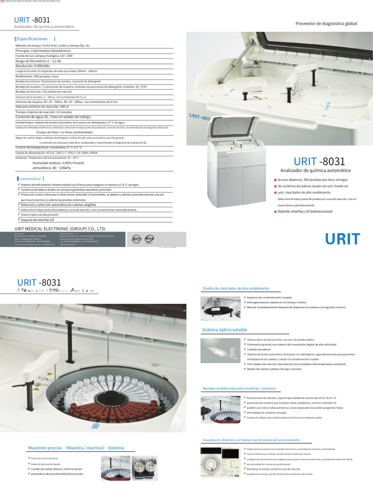 URIT-8031 en Es | PDF | Agua | Química