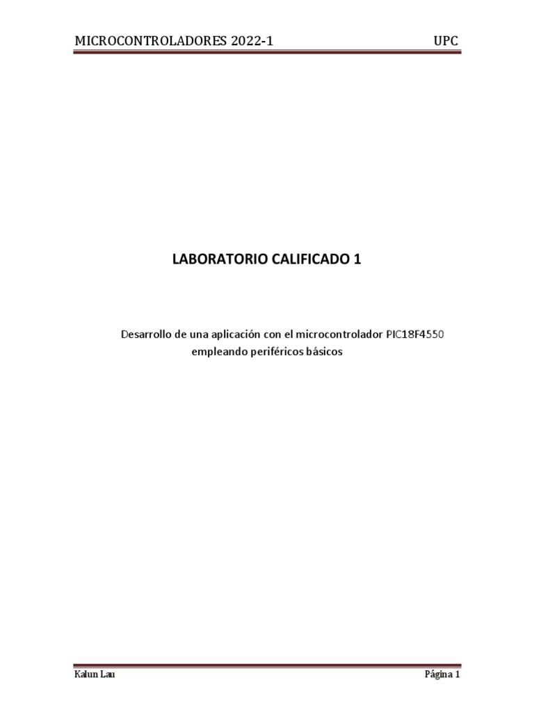2022-1 Micro Lab1-F | PDF | Microcontrolador | Ingeniería Informática