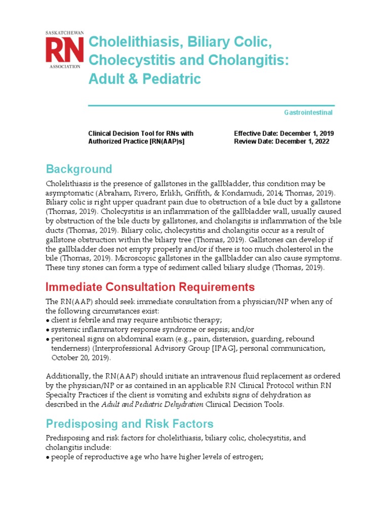 Cholelithiasis, Biliary Colic, Cholecystitis and Cholangitis: Adult & Pediatric | PDF ...