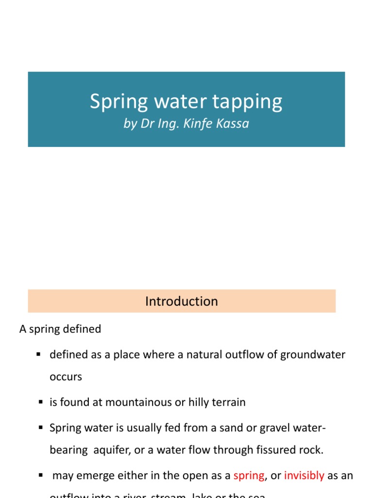 3 - Spring Water Tapping | Download Free PDF | Groundwater | Aquifer
