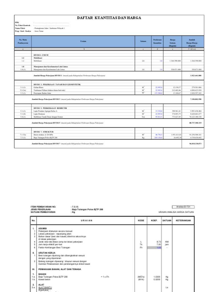 Ahsp Bina Marga 2022 | PDF