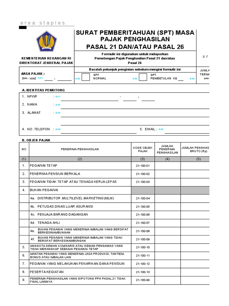 SPT Masa PPH 21 | PDF