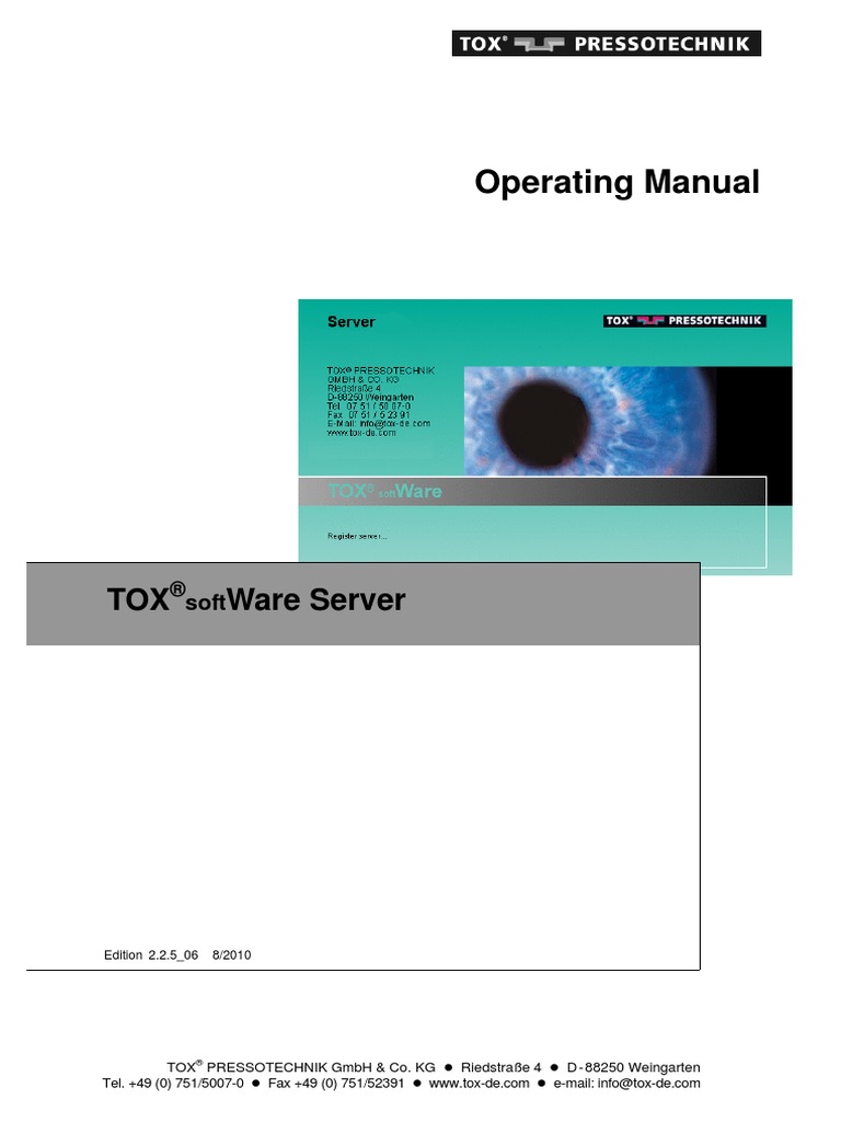 Operating Manual: TOX Ware Server | PDF | Port (Computer Networking ...