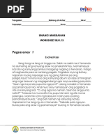 DLL Remarks Tagalog-Subj. | PDF