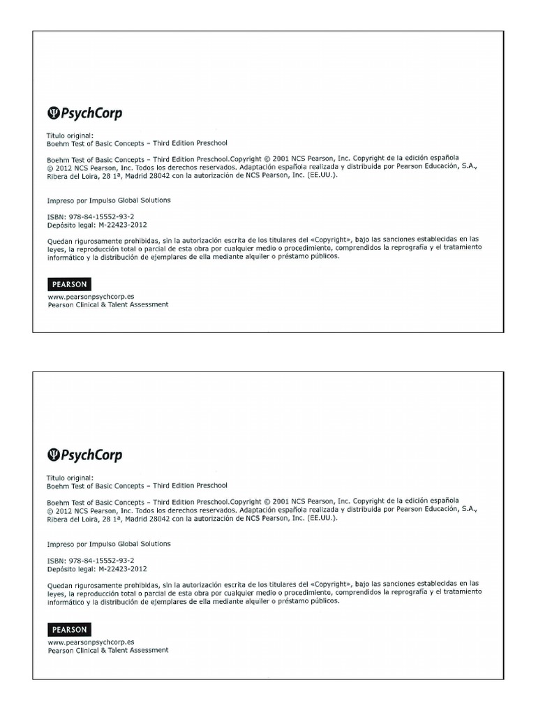 BOehm PReescolar | PDF