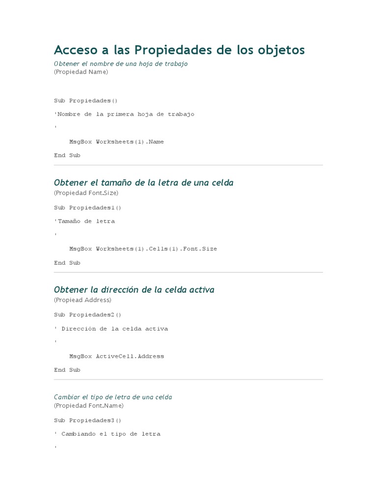 Acceso A Las Propiedades de Los Objetos | PDF | Variable (informática ...