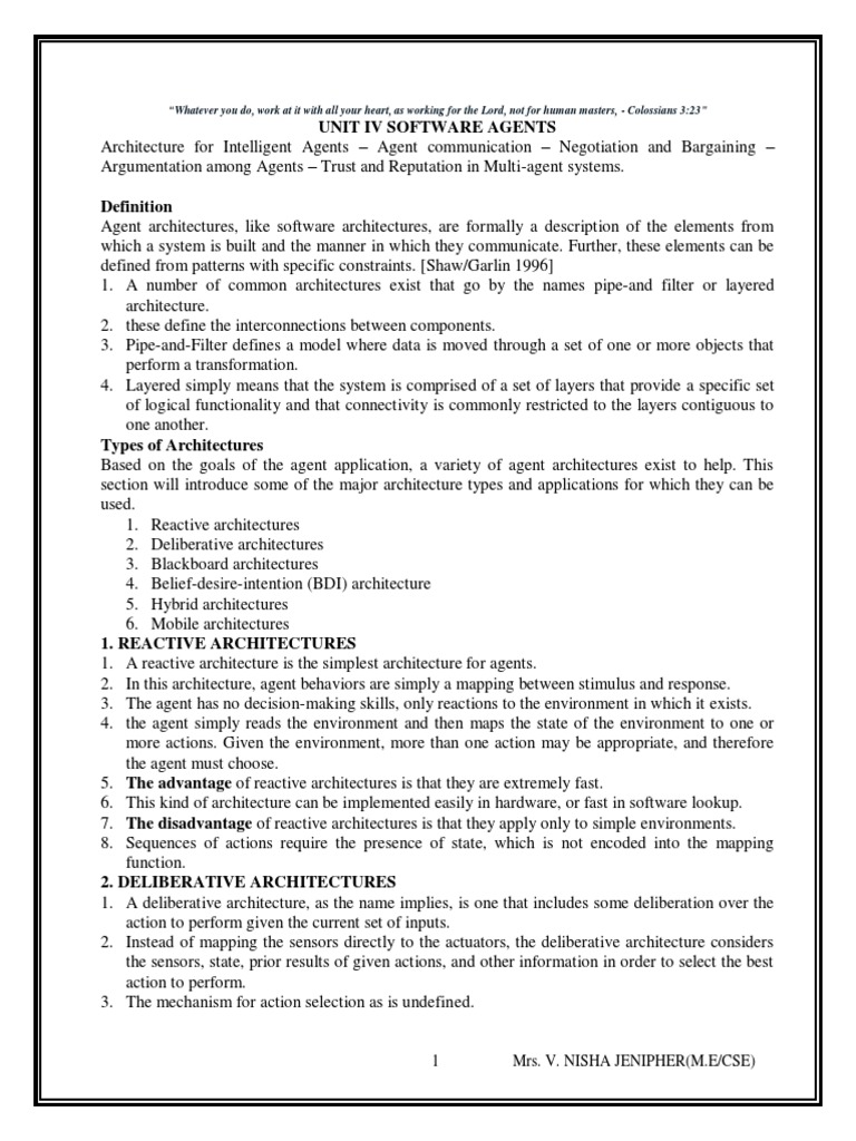 Unit Iv Software Agents | Download Free PDF | Semantics | Soap