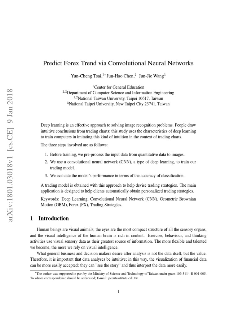 Predict Forex Trend Via Convolutional Neural Netwo | PDF | Artificial Neural Network | Deep Learning