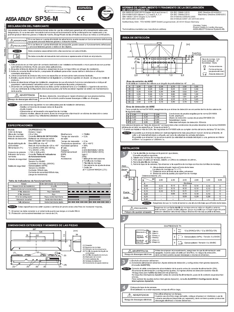 SP36-M Manual Es 2018-04-03-1.0 | PDF