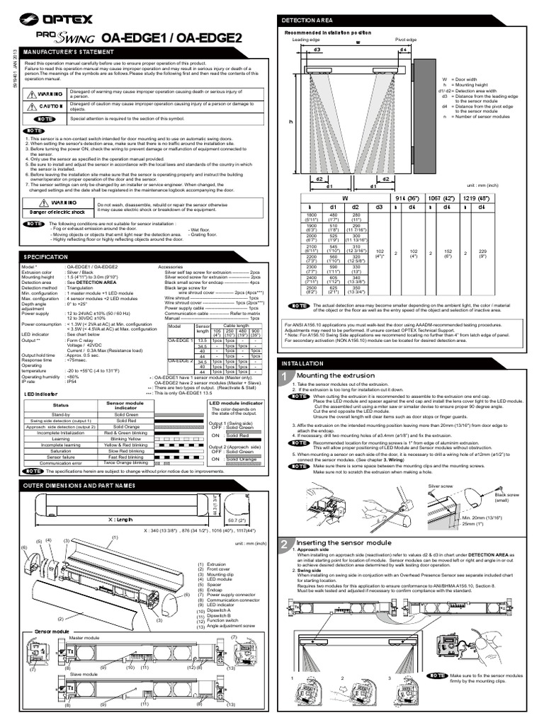 SP33 M - Oa Edge | PDF | Switch | Door