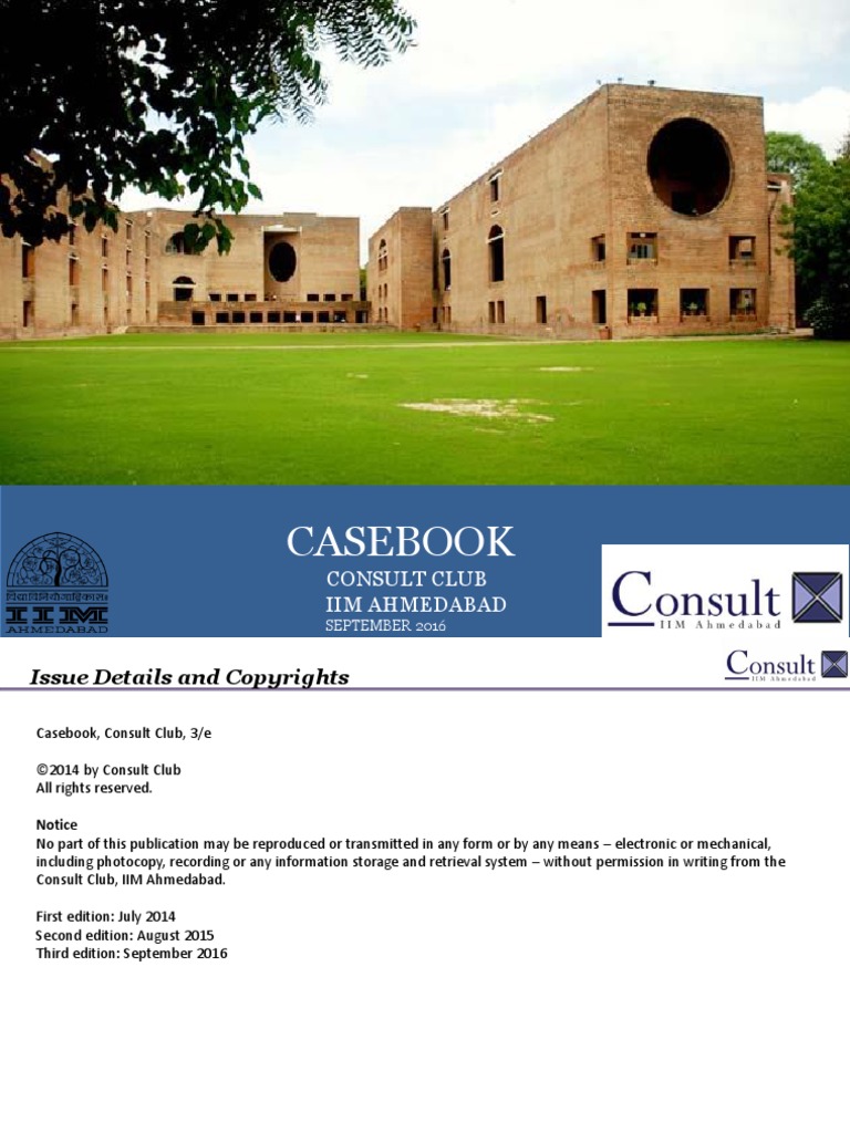 Casebook Consult Club Iim Ahmedabad | PDF | Inventory | Warehouse