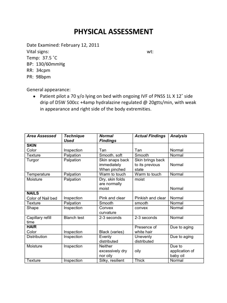 Physical Assessment | PDF | Human Head And Neck | Neuroscience