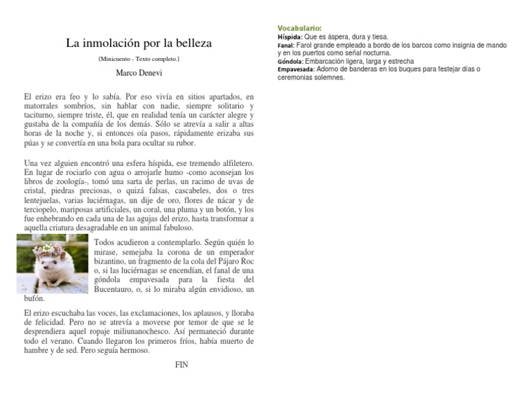 La Inmolación Por La Belleza, M. Denevi | PDF | Arte | Clásicos