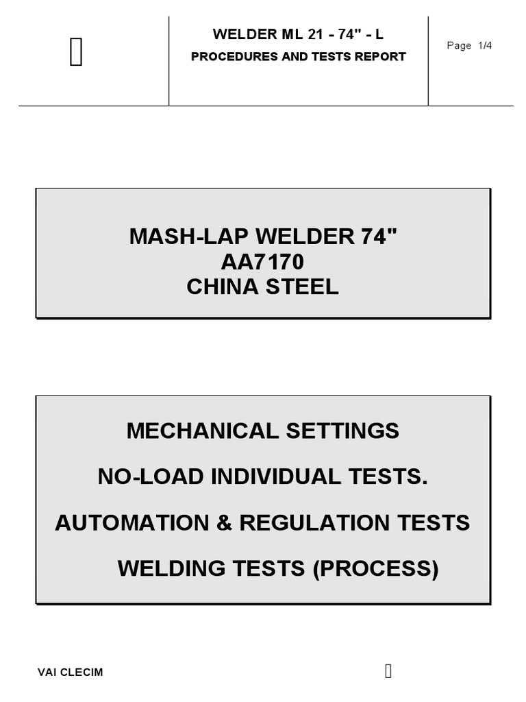 Welder ML 21 Procedures & Tests Report | PDF | Construction | Welding