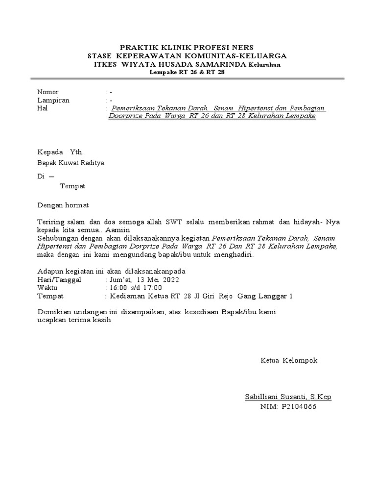 UNDANGAN Senam | PDF