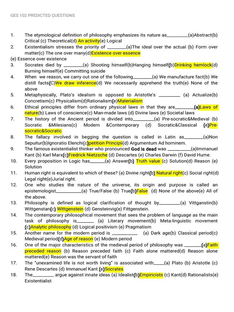 GES 102 Unit 8 Workbook Answers | PDF