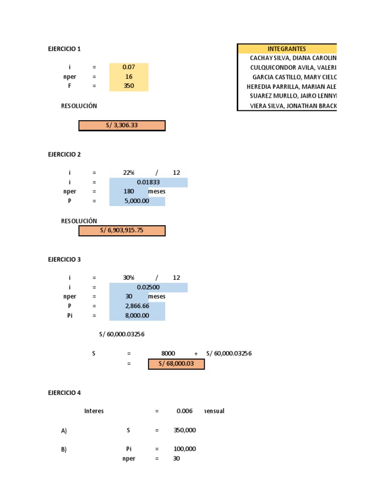 Ejercicios Ing. | PDF